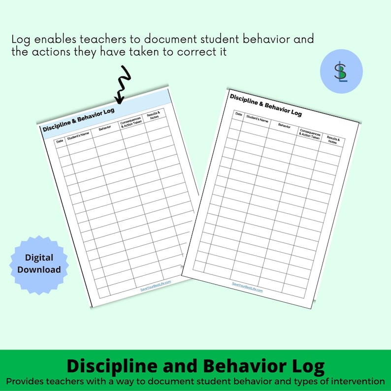 Student Discipline Forms, Student Behavior Tracker & Classroom ...