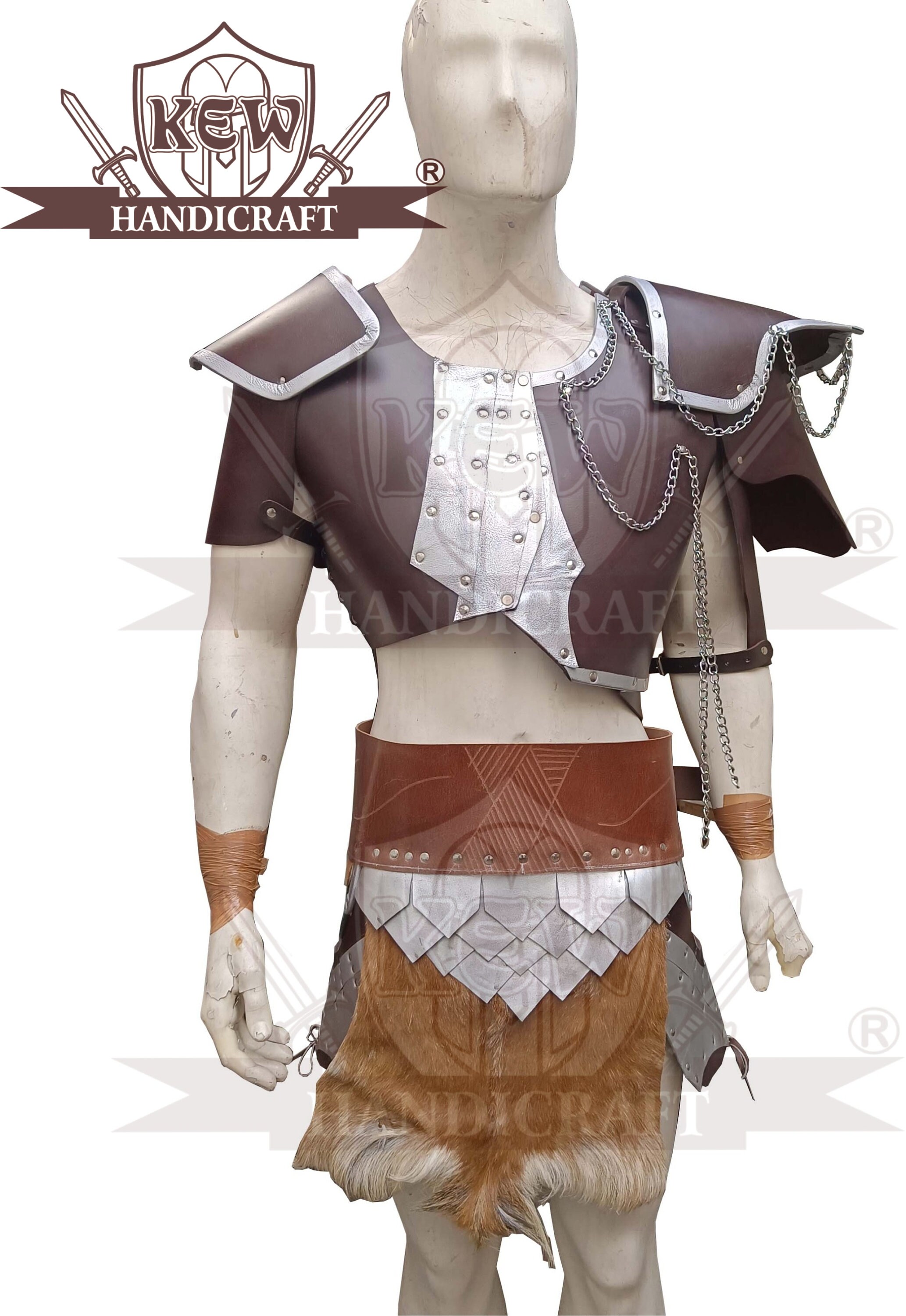 Barbarian Leather Armor Includes Shoulder Pauldrons and Belt - Etsy