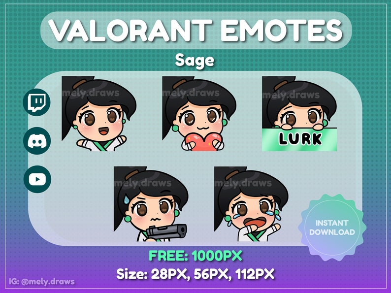 Cute Sage Valorant Chibi Twitch and Discord Emotes Pack - Etsy Hong Kong