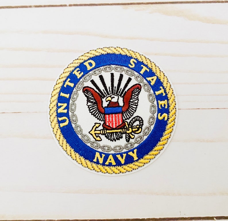 United States Navy Embroidered Patch Veteran USA American Military Iron ...