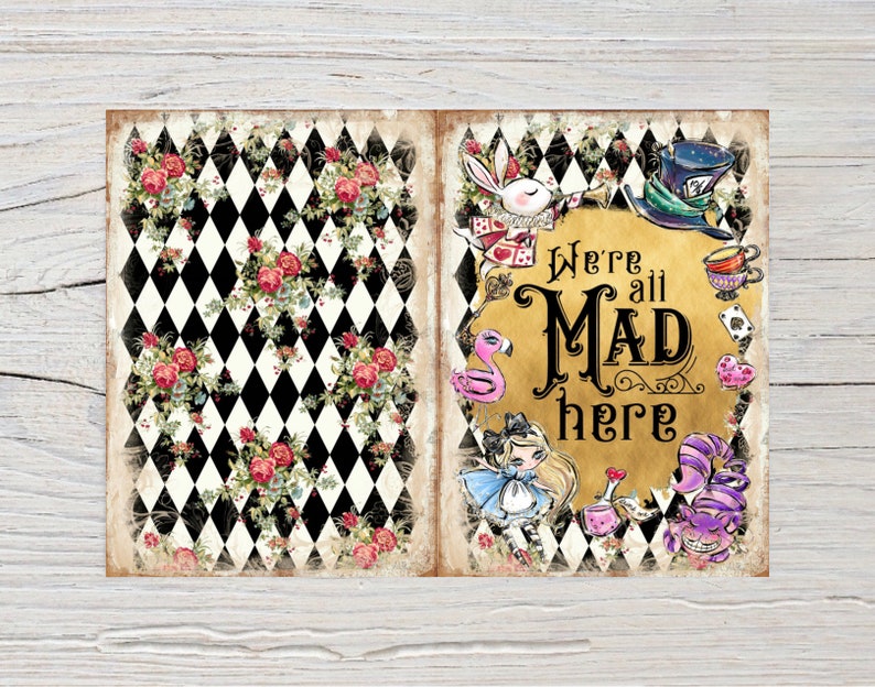 We’re All Mad Here Alice Greeting Card 3.5x5 - Handmade Cards With ...