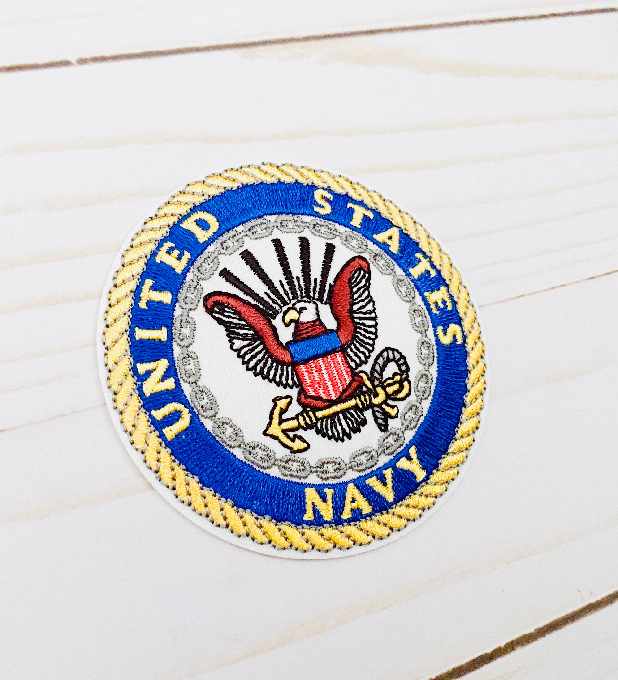 United States Navy Embroidered Patch Veteran USA American Military Iron ...