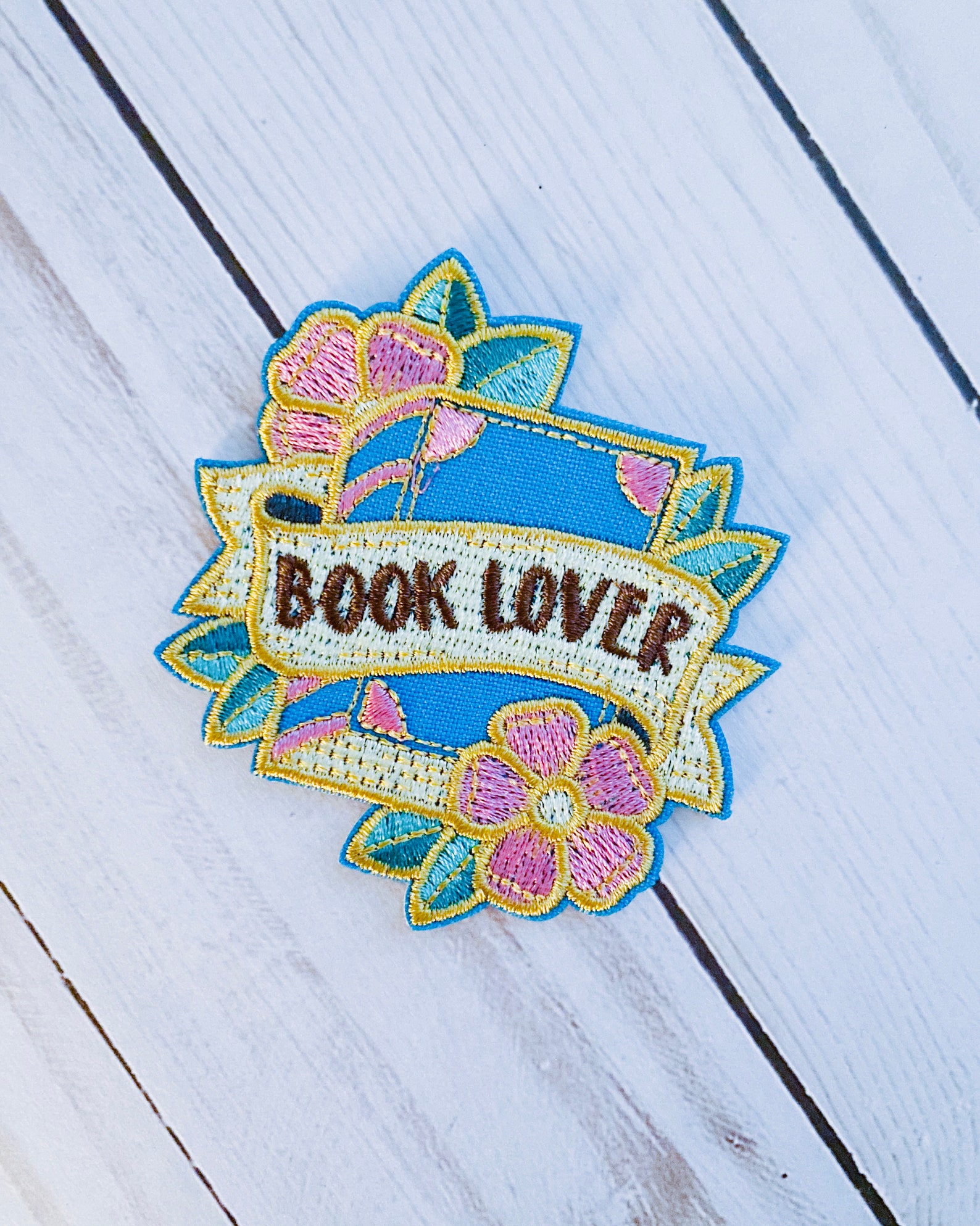 Book Lover Embroidered Patch Books Flowers Iron on Patch - Etsy