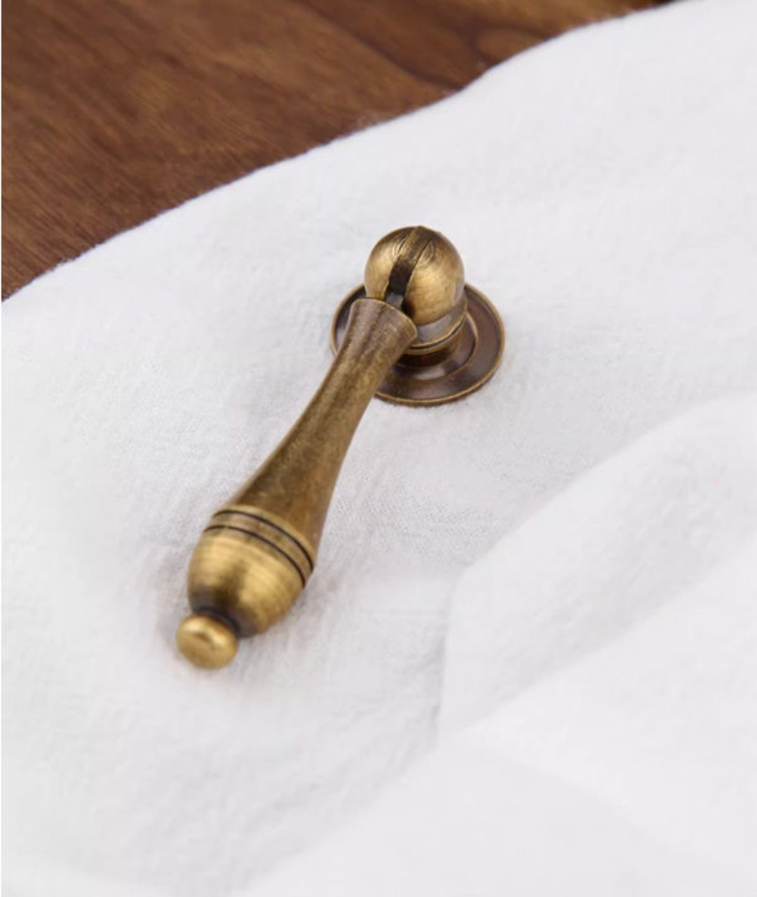 Antique Brass Drop Cabinet Knobs, Golden Drawer Handles Pulls, Brass ...