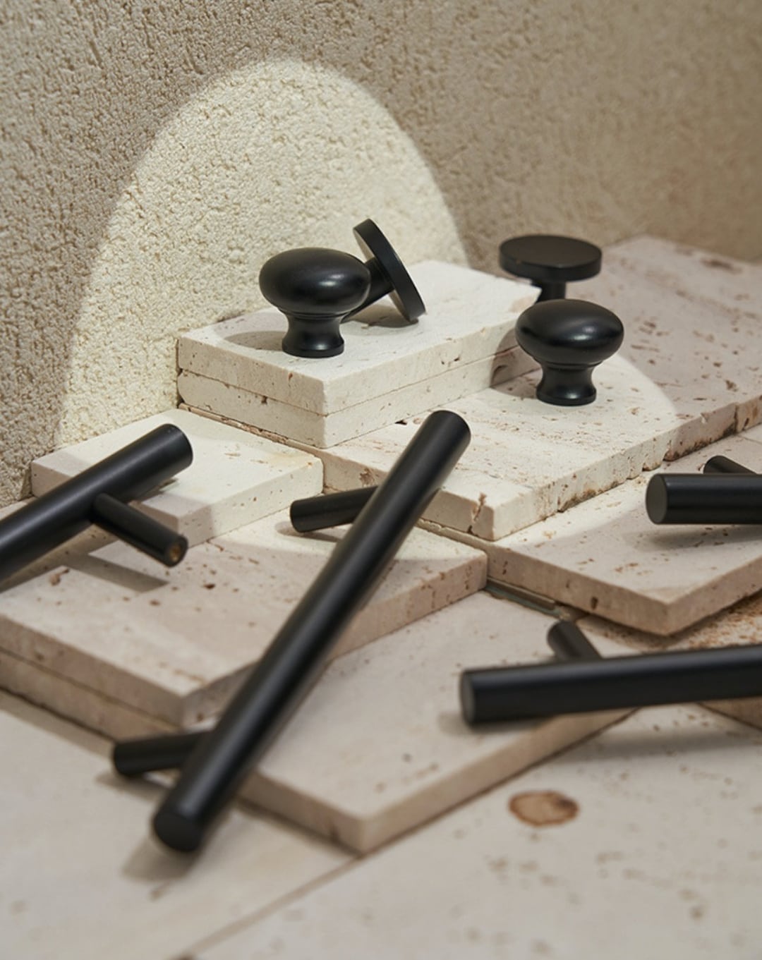 Black Drawer Handle Minimalist Brushed Cabinet Pulls Kitchen Dresser ...