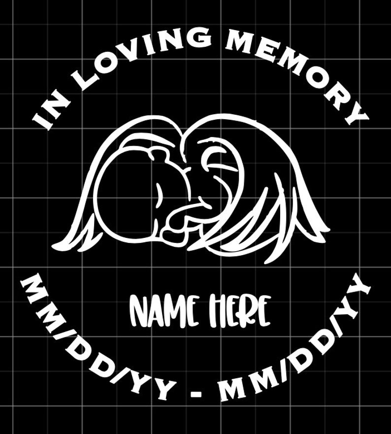 Personalized Miscarriage Vinyl Decal, Baby Loss in Loving Memory ...
