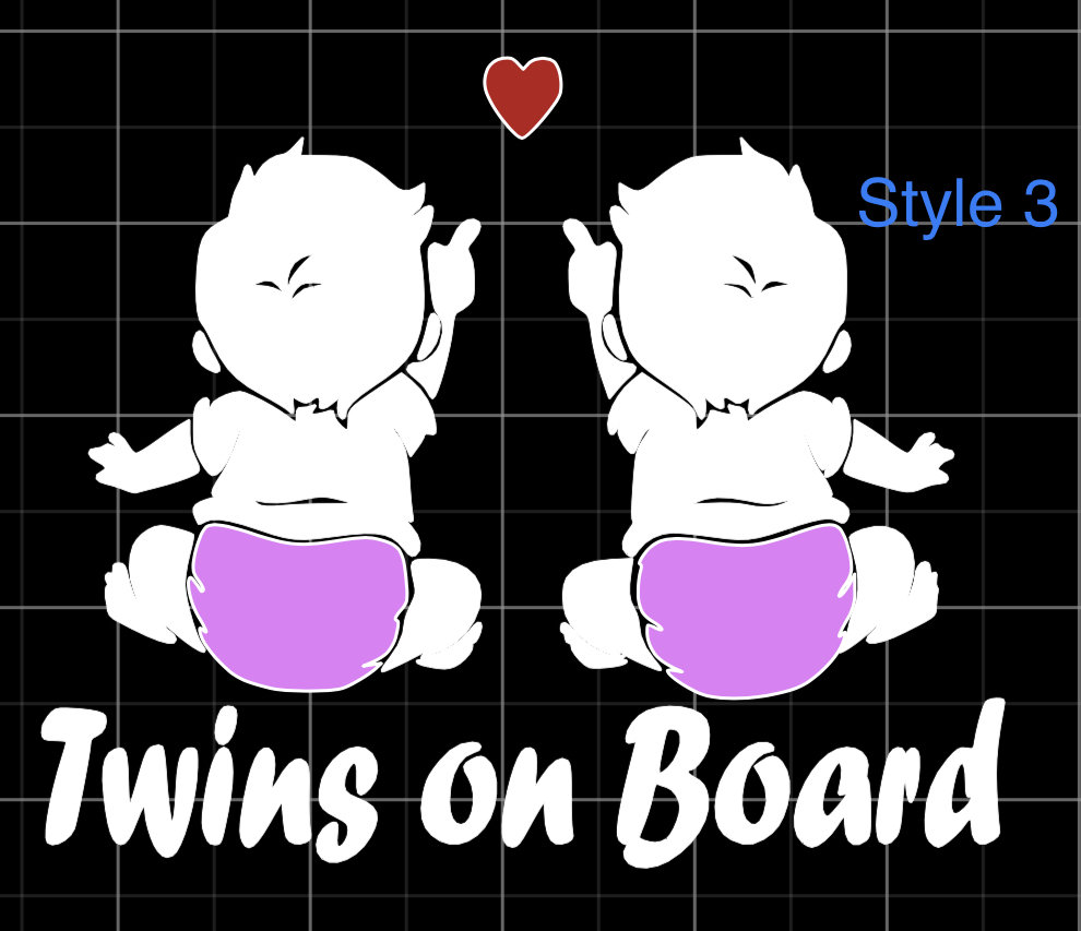 Twins on Board Decal, Twin Moms, Twin Dads, Twin Families, Twin Car ...