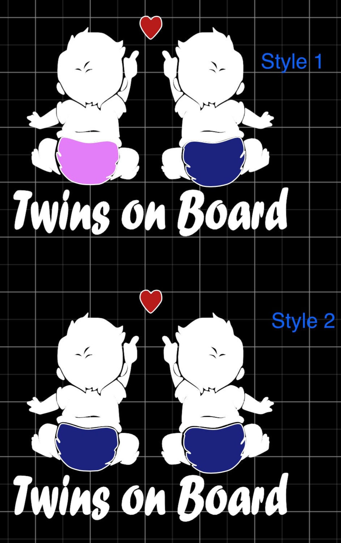 Twins on Board Decal, Twin Moms, Twin Dads, Twin Families, Twin Car ...