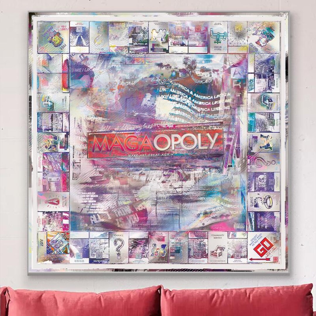 Trump MAGA-OPOLY Wall Art | Custom Monopoly Board | MAGA Art ...