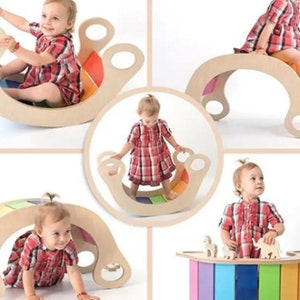 6 Ways to Play Wooden Rainbow Rocker for Toddler Memorable First ...