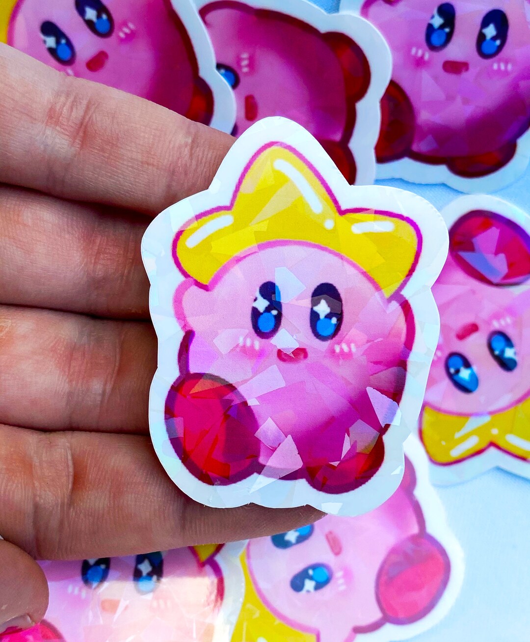 Kawaii Pink Stickers, Pink, Star Sticker, Cute Sticker, Holographic ...