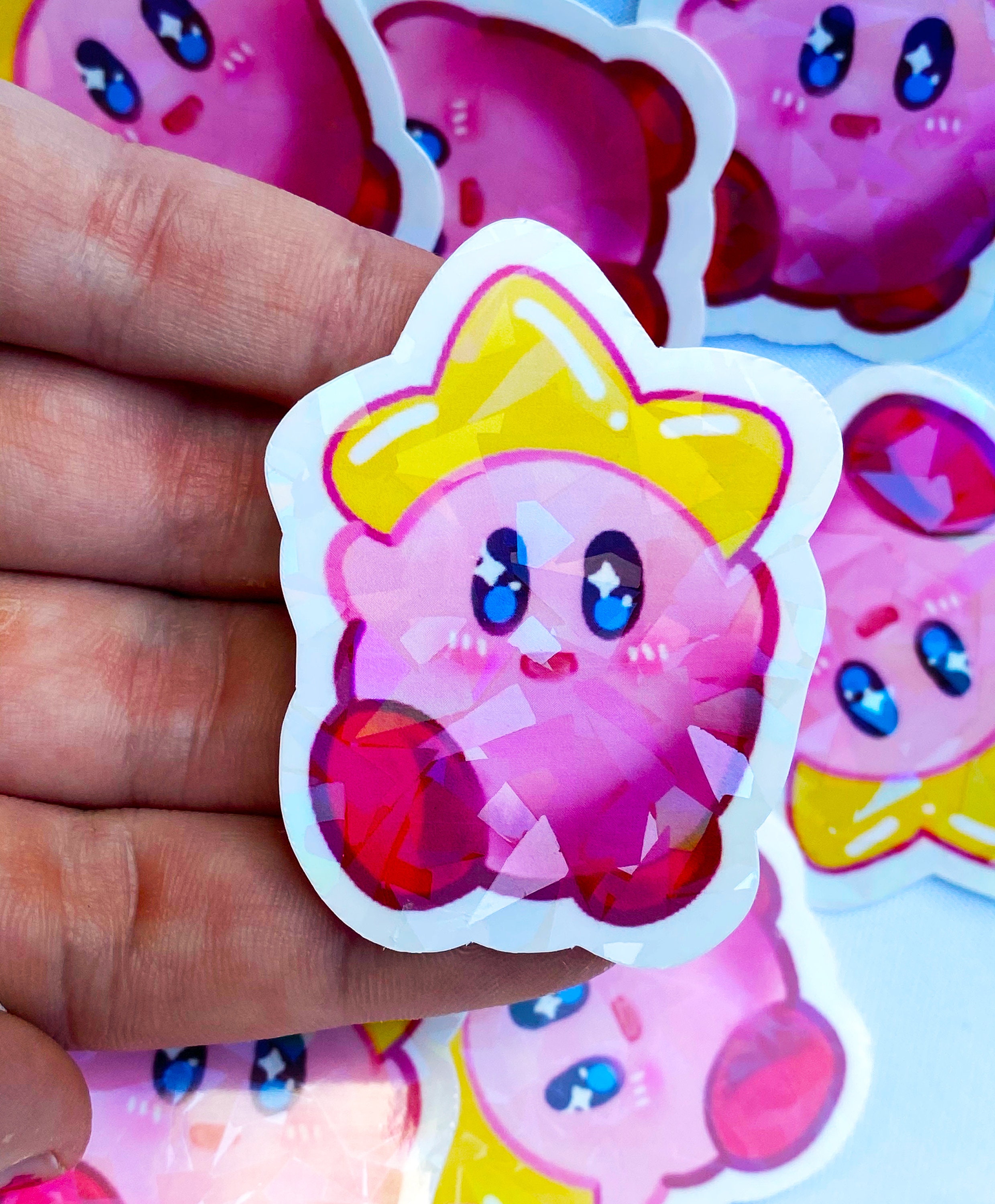 Kawaii Pink Stickers, Pink, Star Sticker, Cute Sticker, Holographic ...