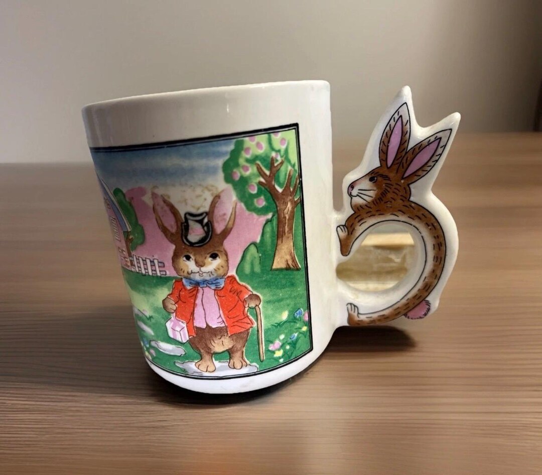 Vintage Peter Cottontail Easter Rabbit Bunny Mug Cup Cartoon - Etsy