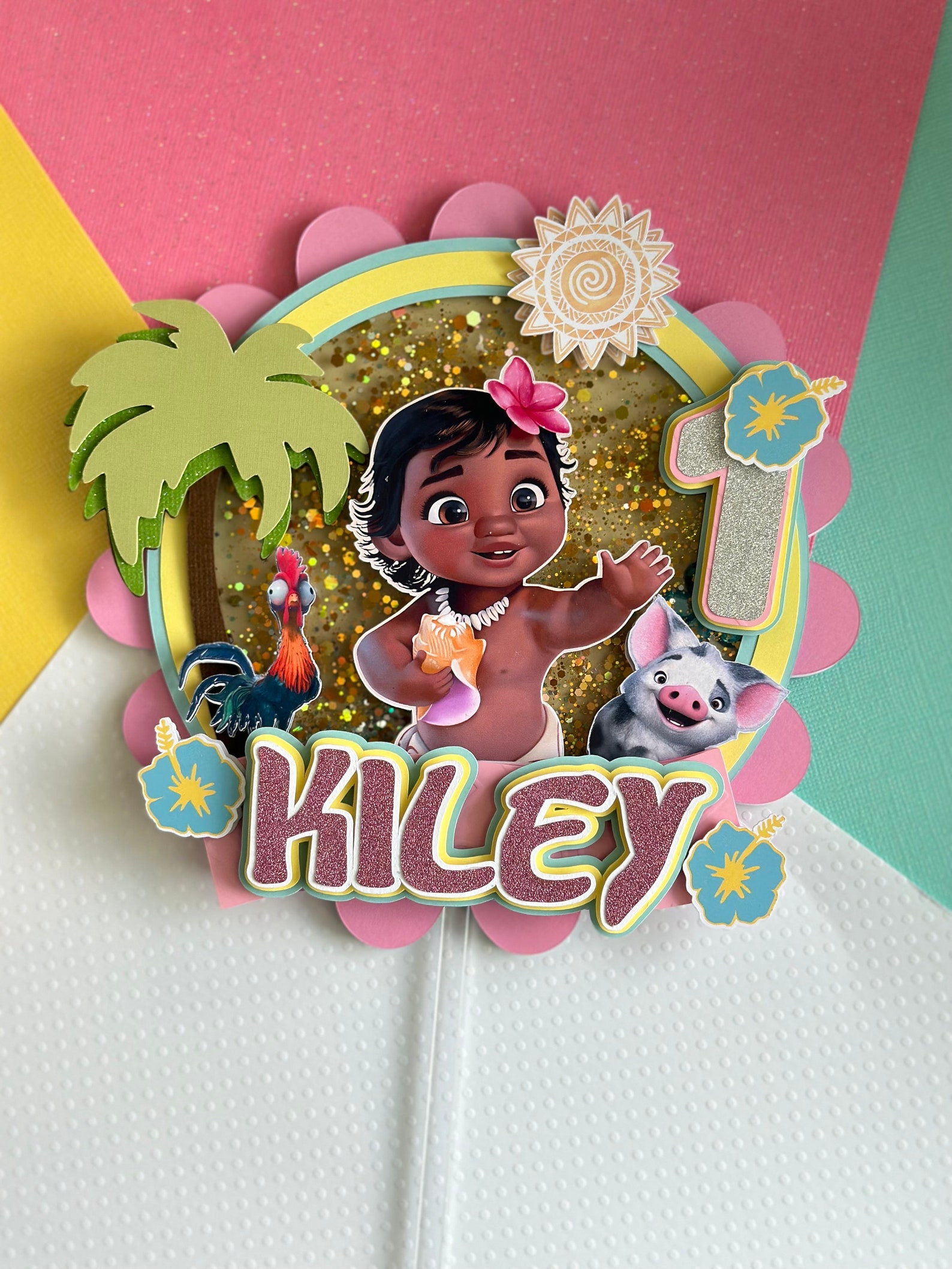 Moana Inspired Cake Topper, Baby Moana Cake Topper, Moana Party, Hawaii ...