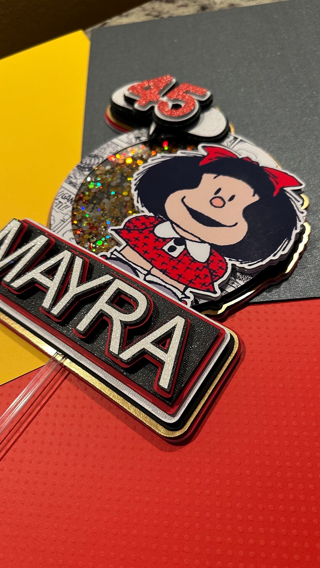 Mafalda Inspired Cake Topper - Etsy