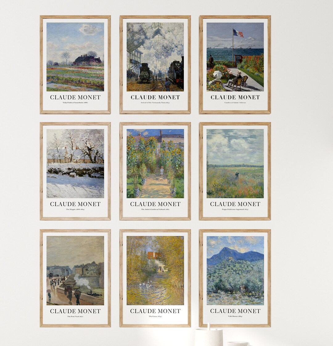 Claude Monet Masterpieces 9 Poster Set, Digital Download Bundle, High ...