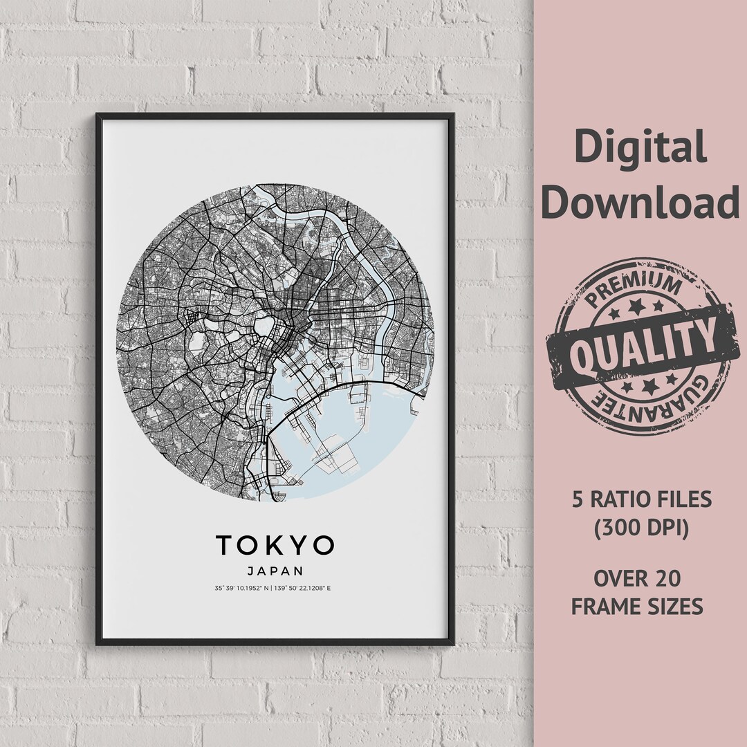 Tokyo Map Print Tokyo Carte Tokyo City Tokyo Map Poster - Etsy