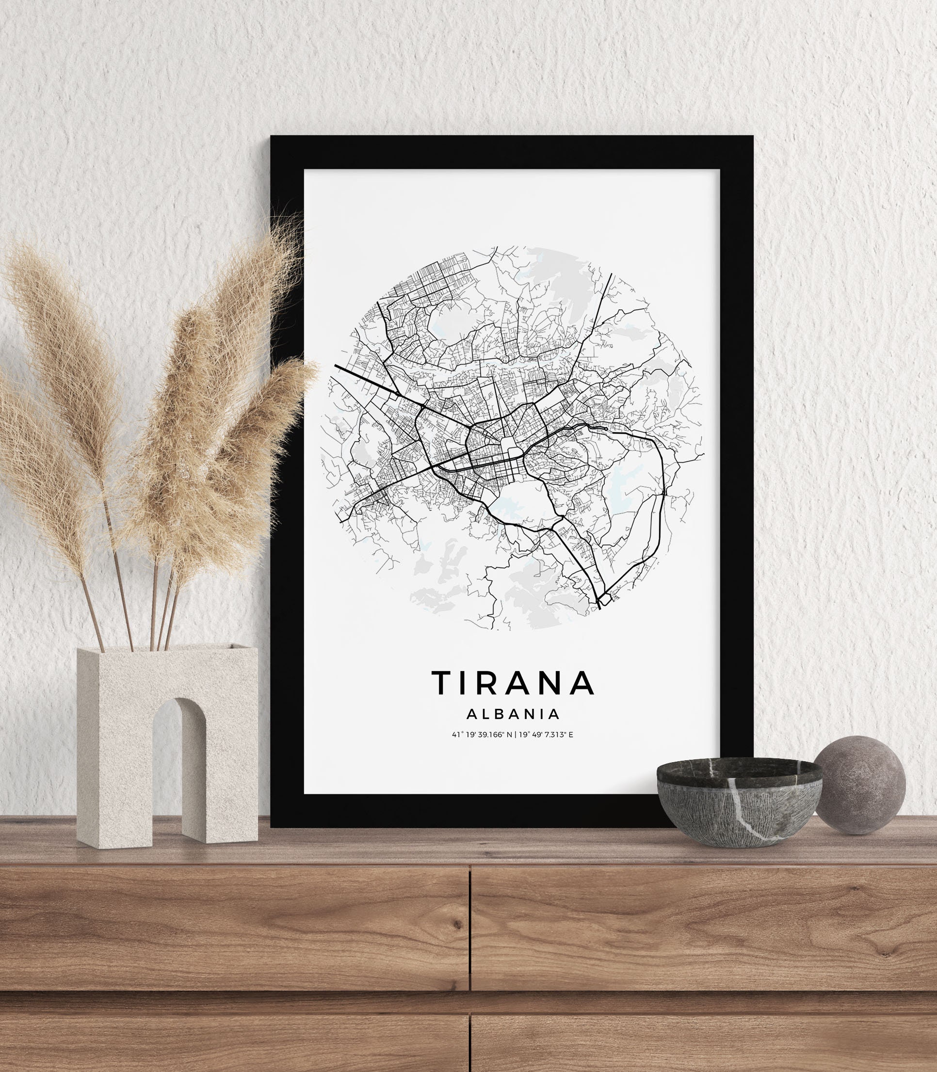 Tirana Map, Tirana City Map, Tirana Map Print, Tirana Print, Tirana ...