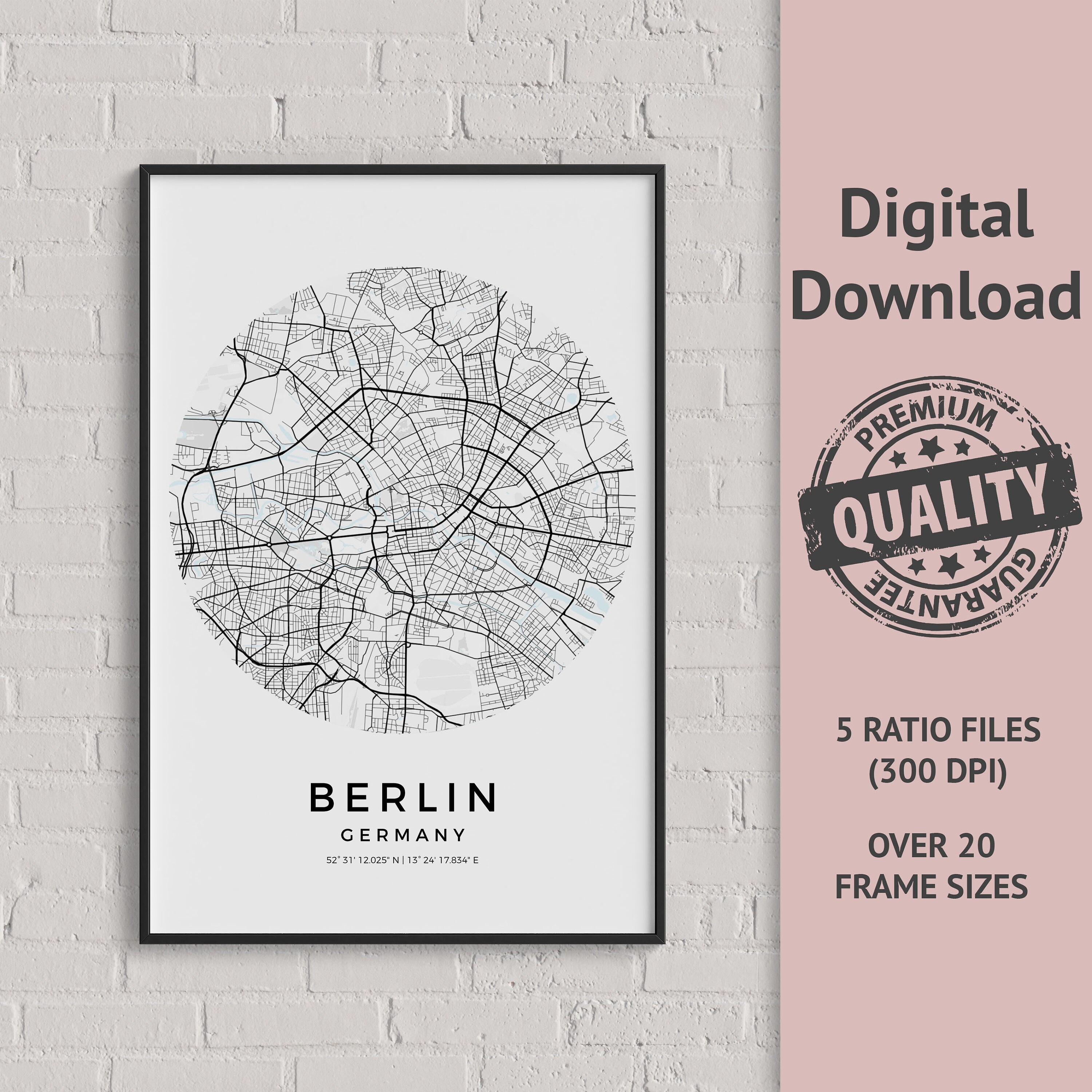 Berlin Map Berlin City Map Berlin Map Print Berlin Print - Etsy Australia
