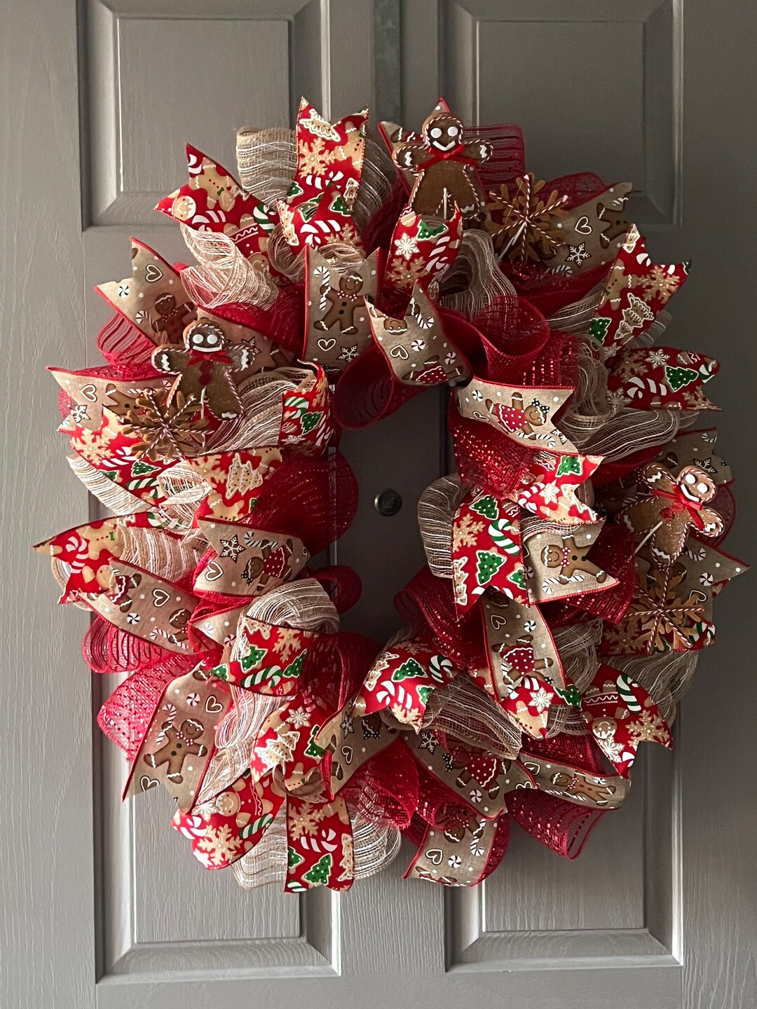Gingerbread Wreath, Gingerbread Christmas Wreath, Gingerbread Holiday ...