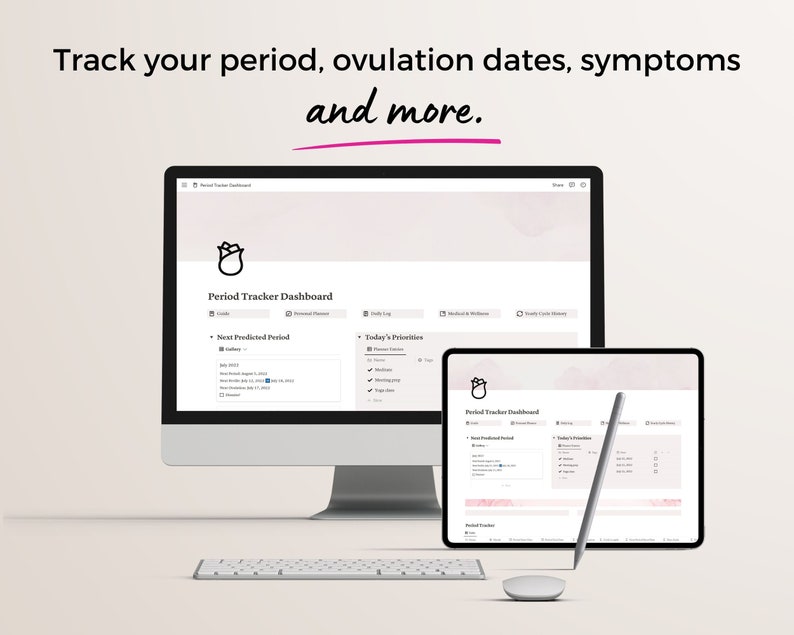 Notion Period Tracker | Mood Tracker Notion Template | Calendar for ...