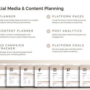 Notion Template Bundle Content Planner, Social Media Marketing and ...