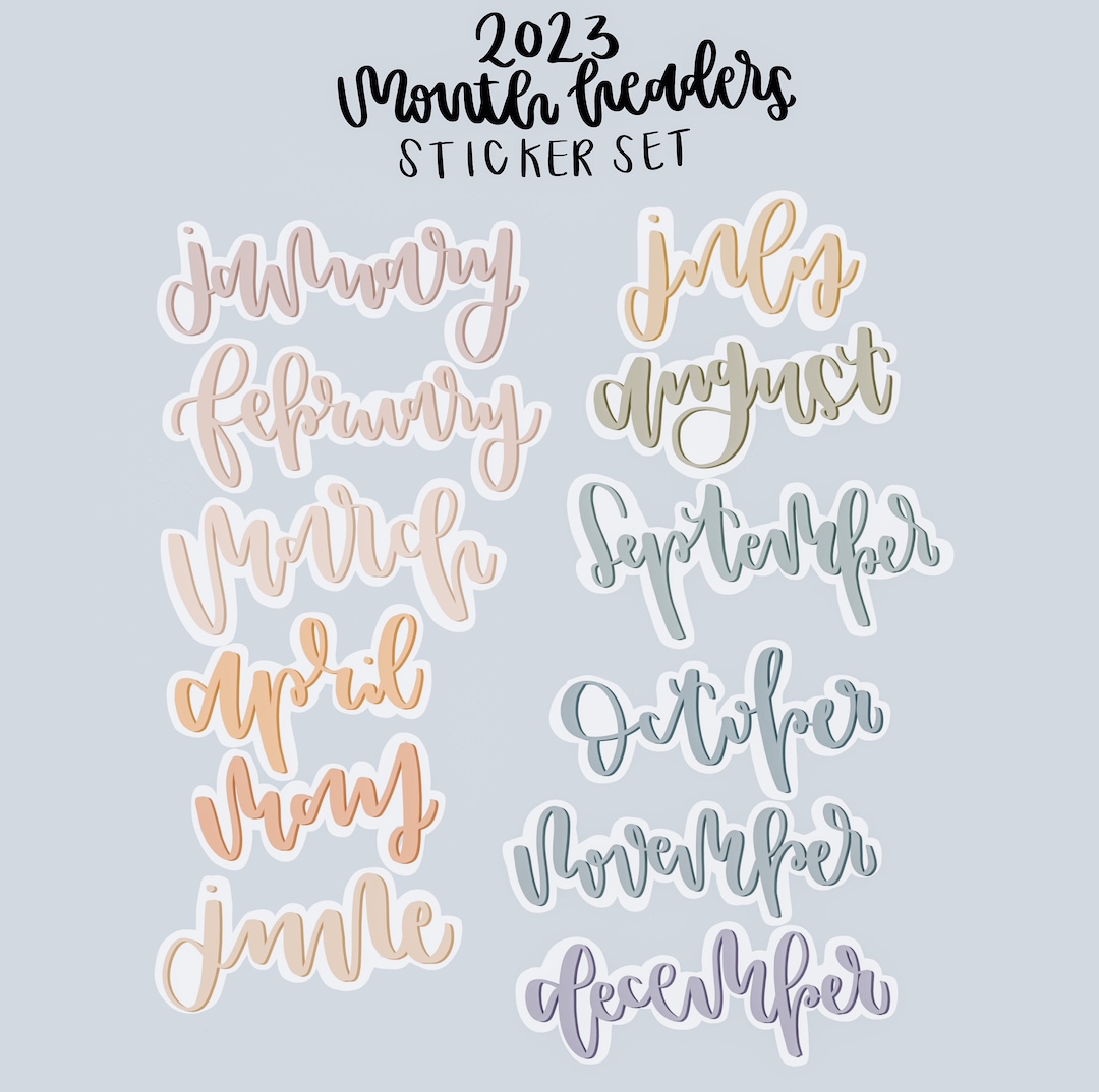 Monthly Headers Sticker Set - Etsy