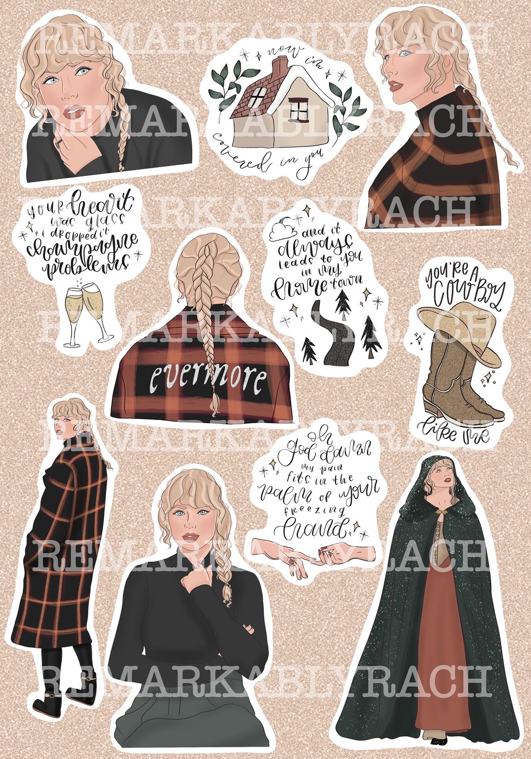 Evermore Sticker Set - Etsy