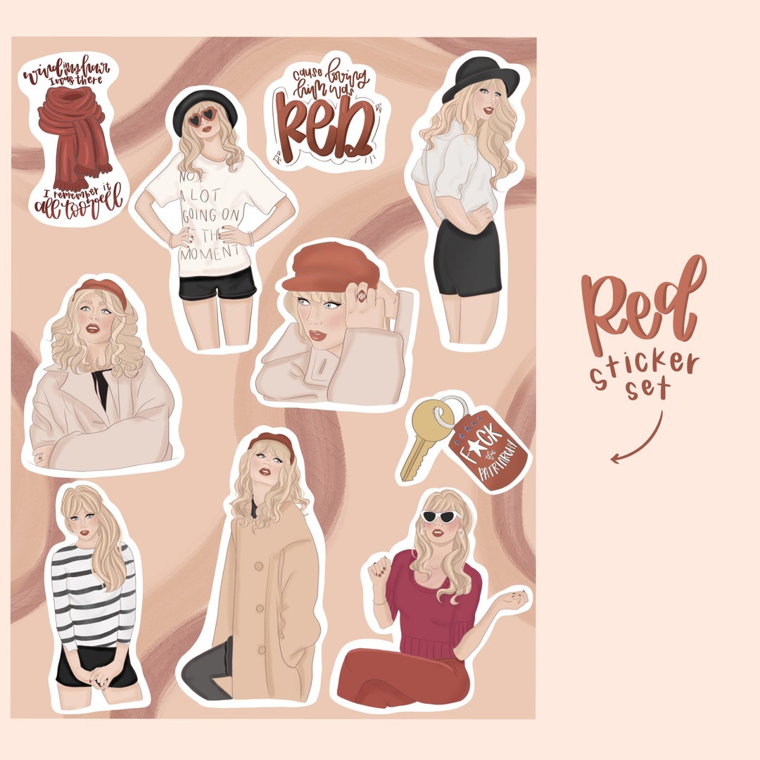Red Sticker Set - Etsy