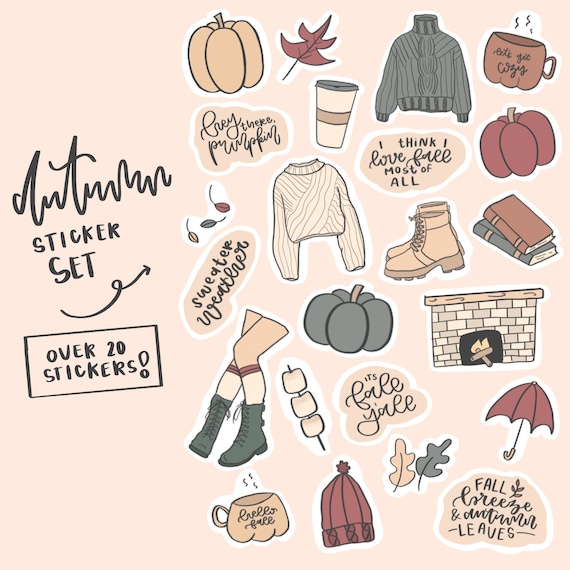 Autumn Sticker Set - Etsy
