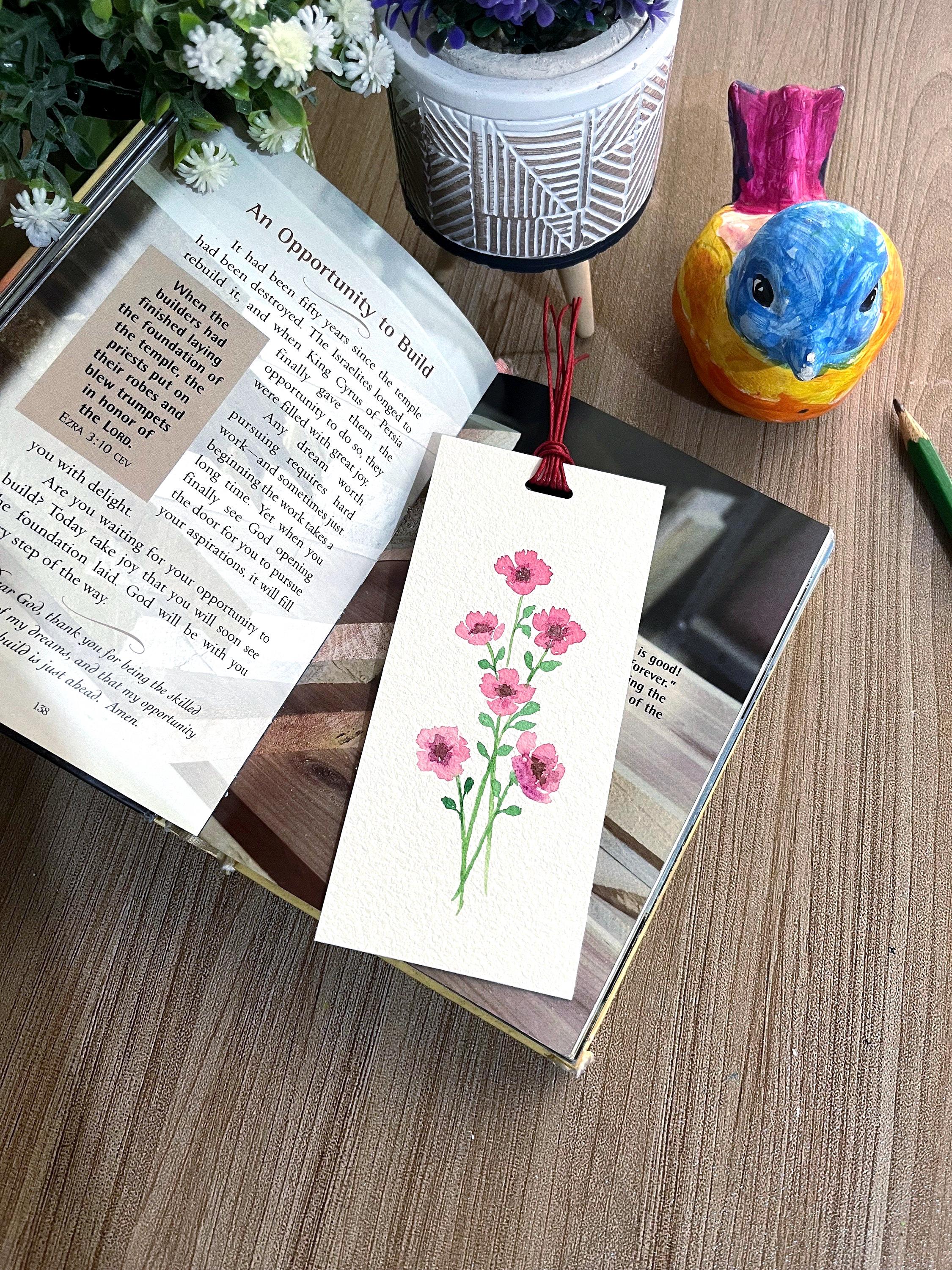 Hand Painted Book Marks Floral Design Bookmarks 3 Pcs per Set Original ...