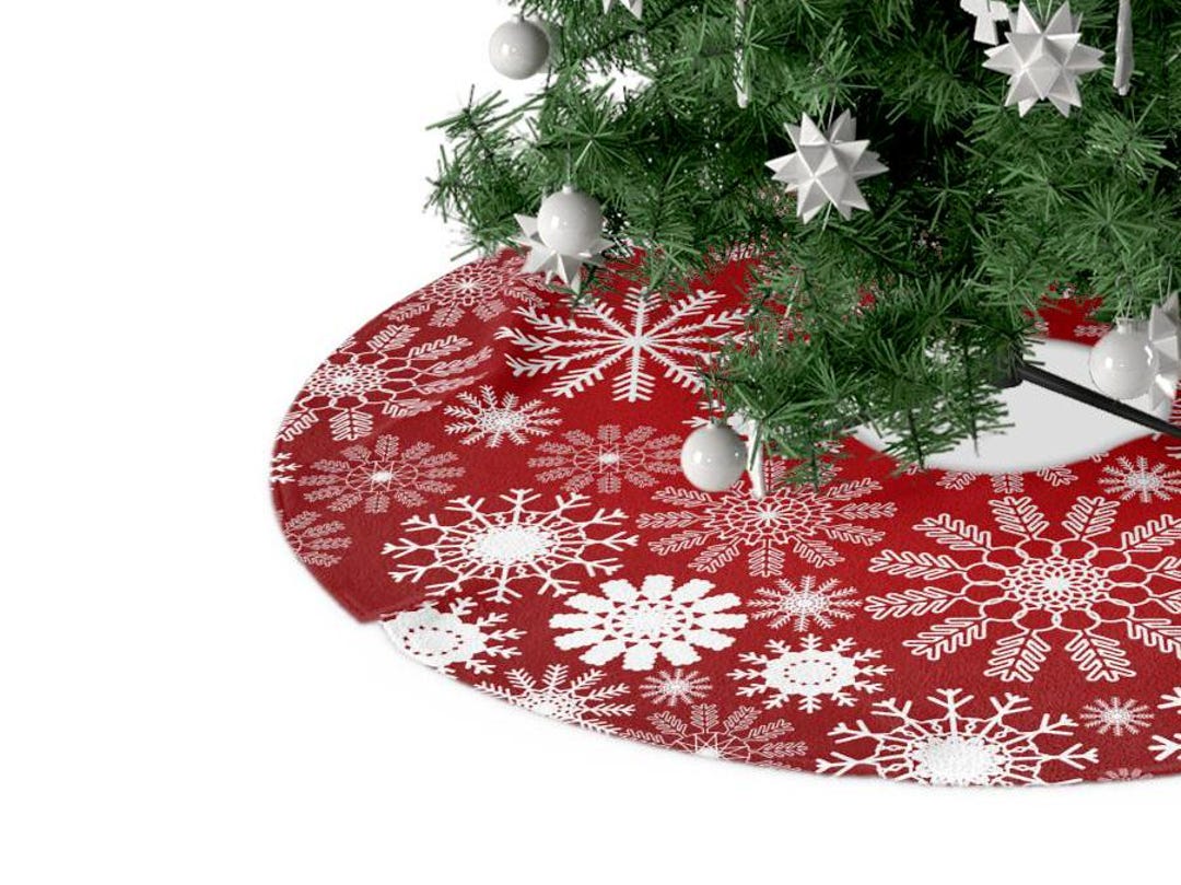 Snowflakes Christmas Tree Skirts, Holiday Tree Decor, Festive Xmas Home ...