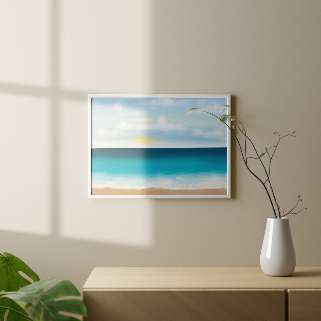 Beach Waves Digital Painting Digital Download Printable - Etsy