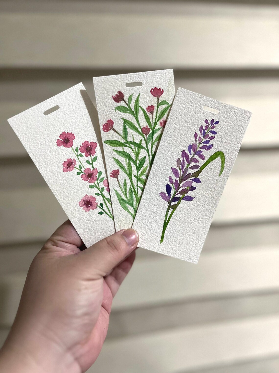 Hand Painted Book Marks Floral Design Bookmarks 3 Pcs per Set Original ...