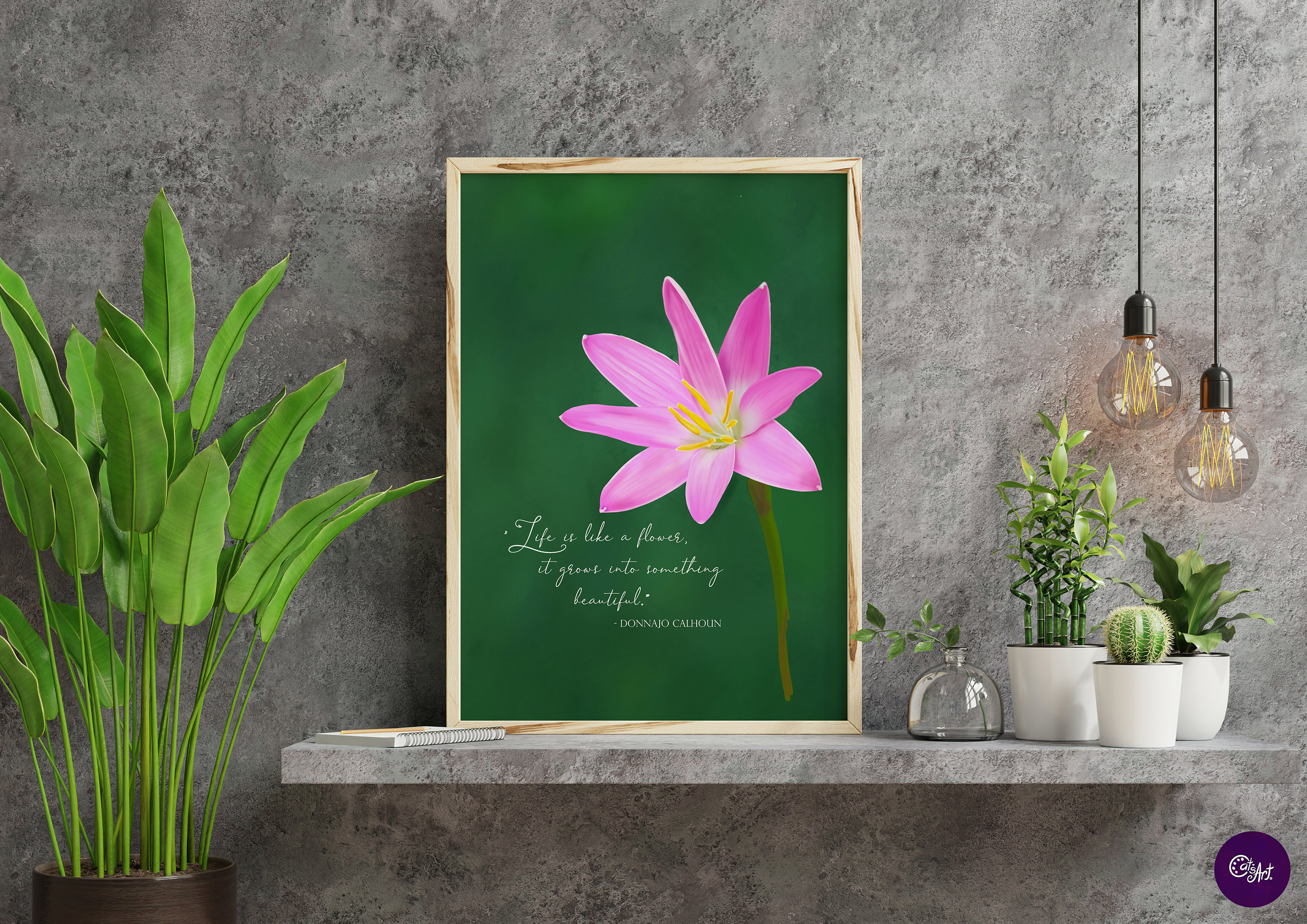 Watercolor Floral and Quote Printable Wall Art Decor Wild Flower Life ...