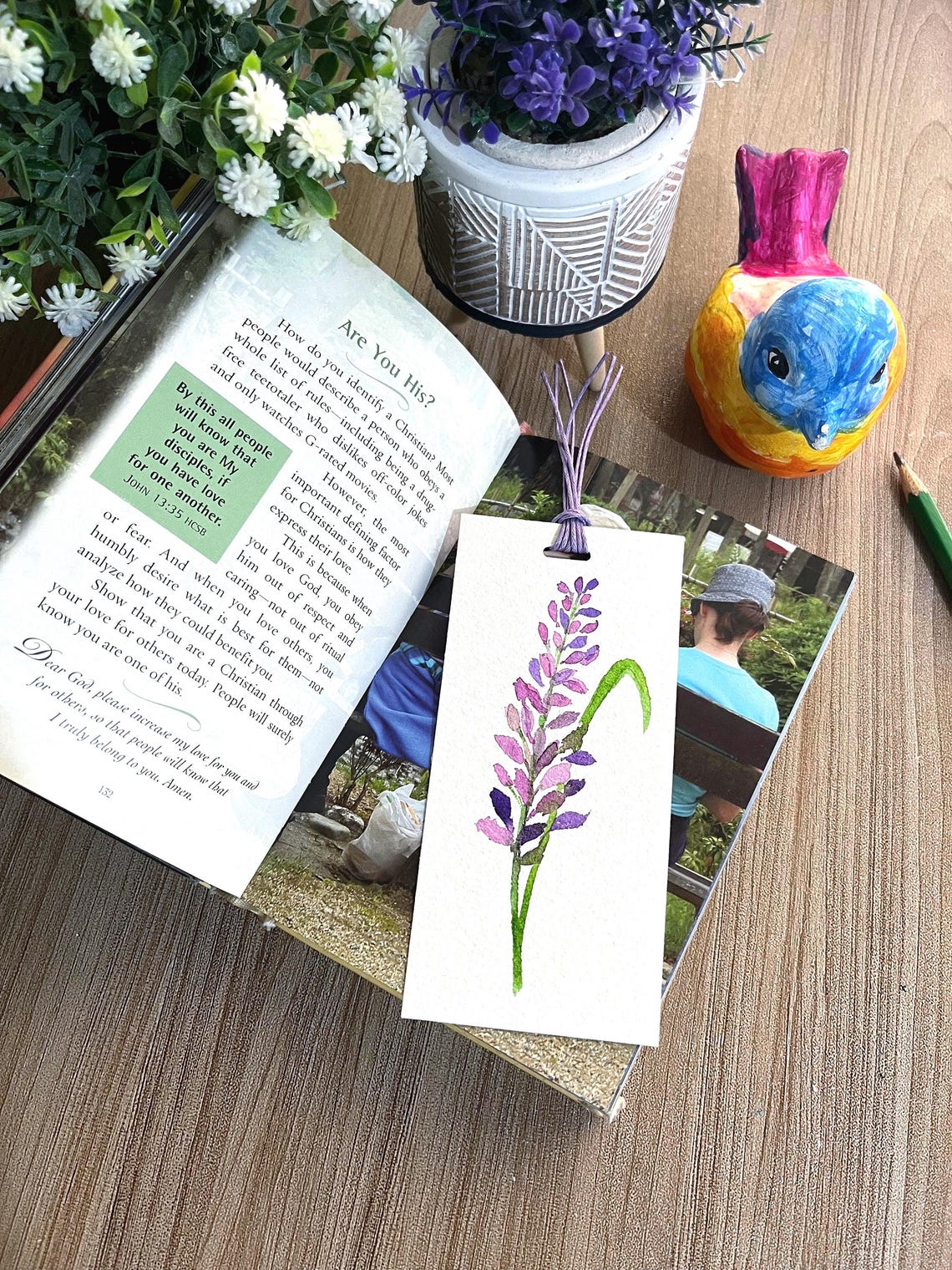 Hand Painted Book Marks Floral Design Bookmarks 3 Pcs per Set Original ...