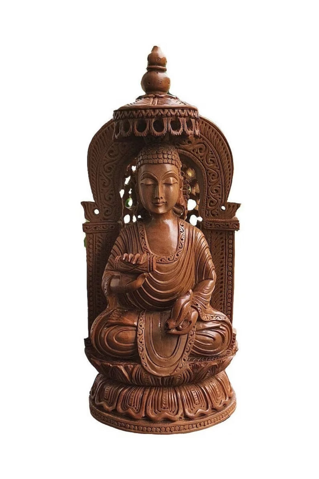 Authentic Sandalwood Buddha Statue Super Fine Carved Lord Buddha Statue ...