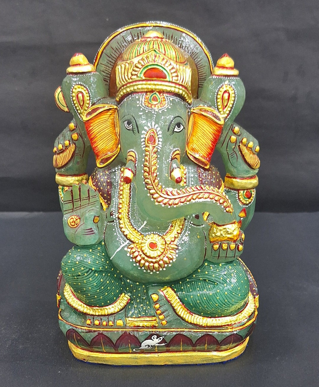 Jade Ganesha, Aventurine Ganesha,gemstone Ganesh, Ganesh Statue,quatrz ...