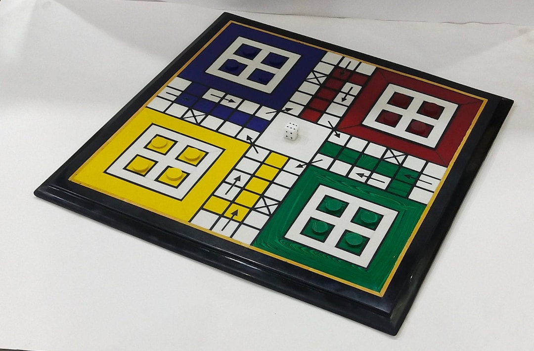 Marble Stone Inlay Ludo Board Game 15x15 Inch With Stone Ludo Coins - Etsy