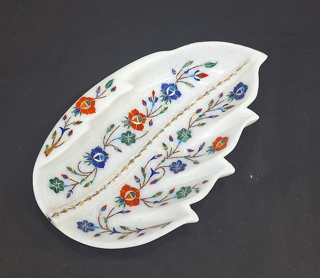 Marble Stone Inlay Petal, Fruit Bowl, Flower Floater Bowl, Lotus Bowl ...