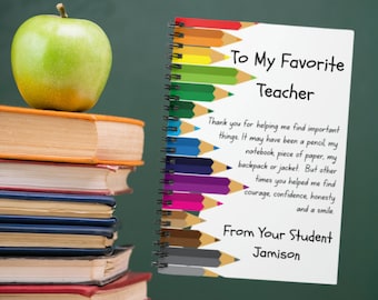 Personalized Teacher Notebooks, Teacher Appreciation Gift, Teacher Gift ...