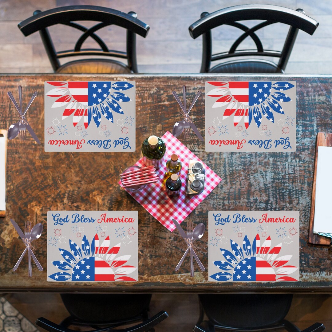 God Bless America Placemat, Patriotic Placemats for American ...
