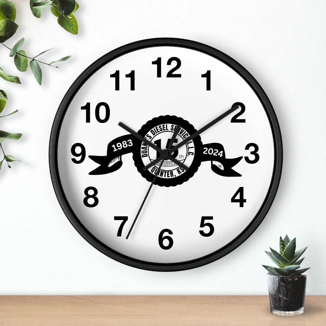 Custom Wall Clock, Personalized Wall Clock Gift, Company Logo, New Job ...