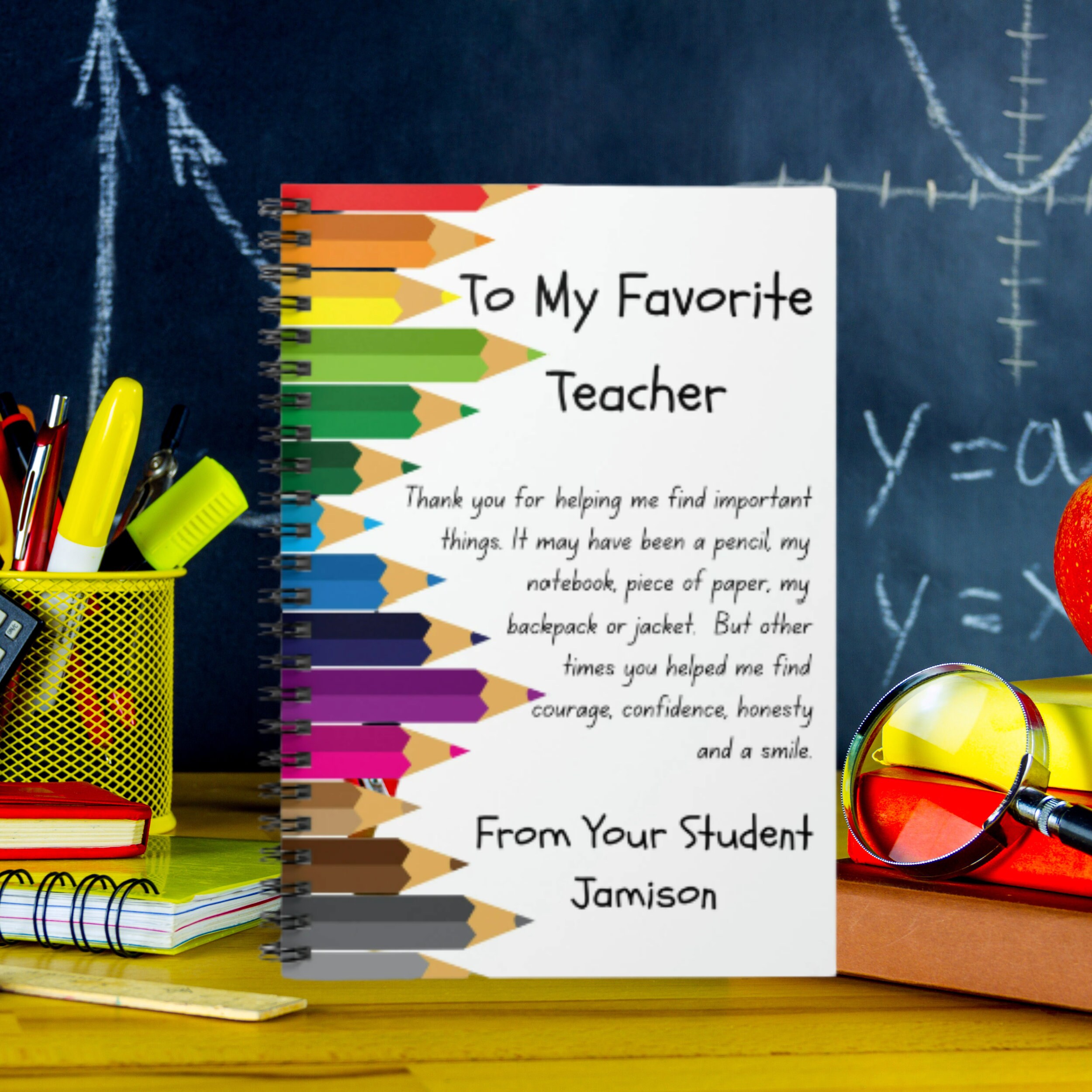 Personalized Teacher Notebook Gift From Student Teacher - Etsy