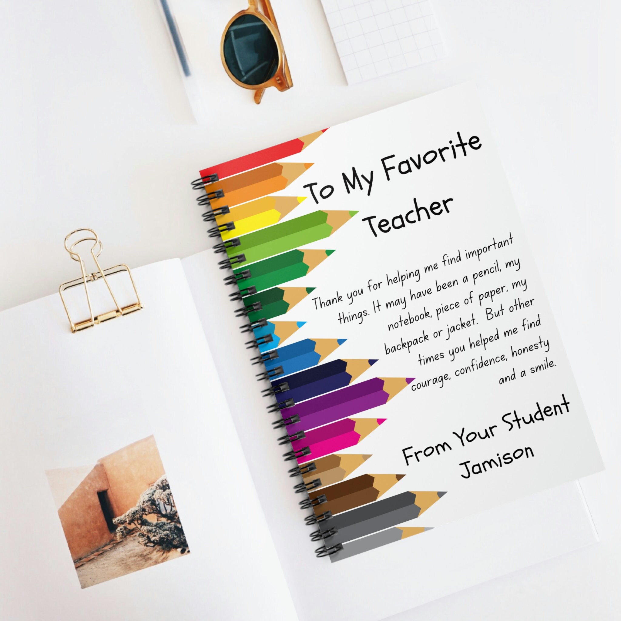 Personalized Teacher Notebook Gift From Student Teacher - Etsy