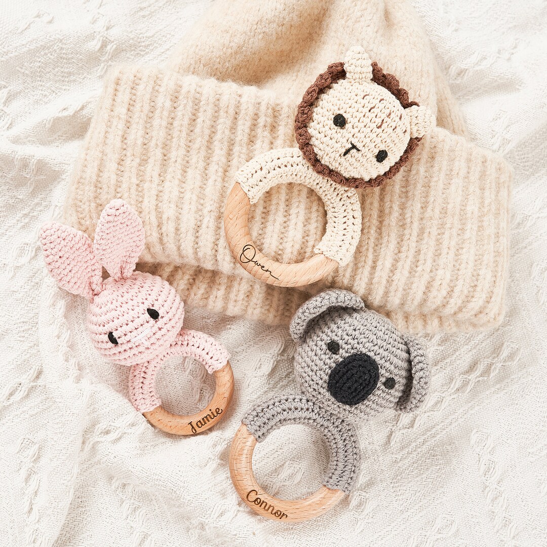 Baby Rattle, Personalized Baby Wooden Rattle, Christmas Gift, Custom ...