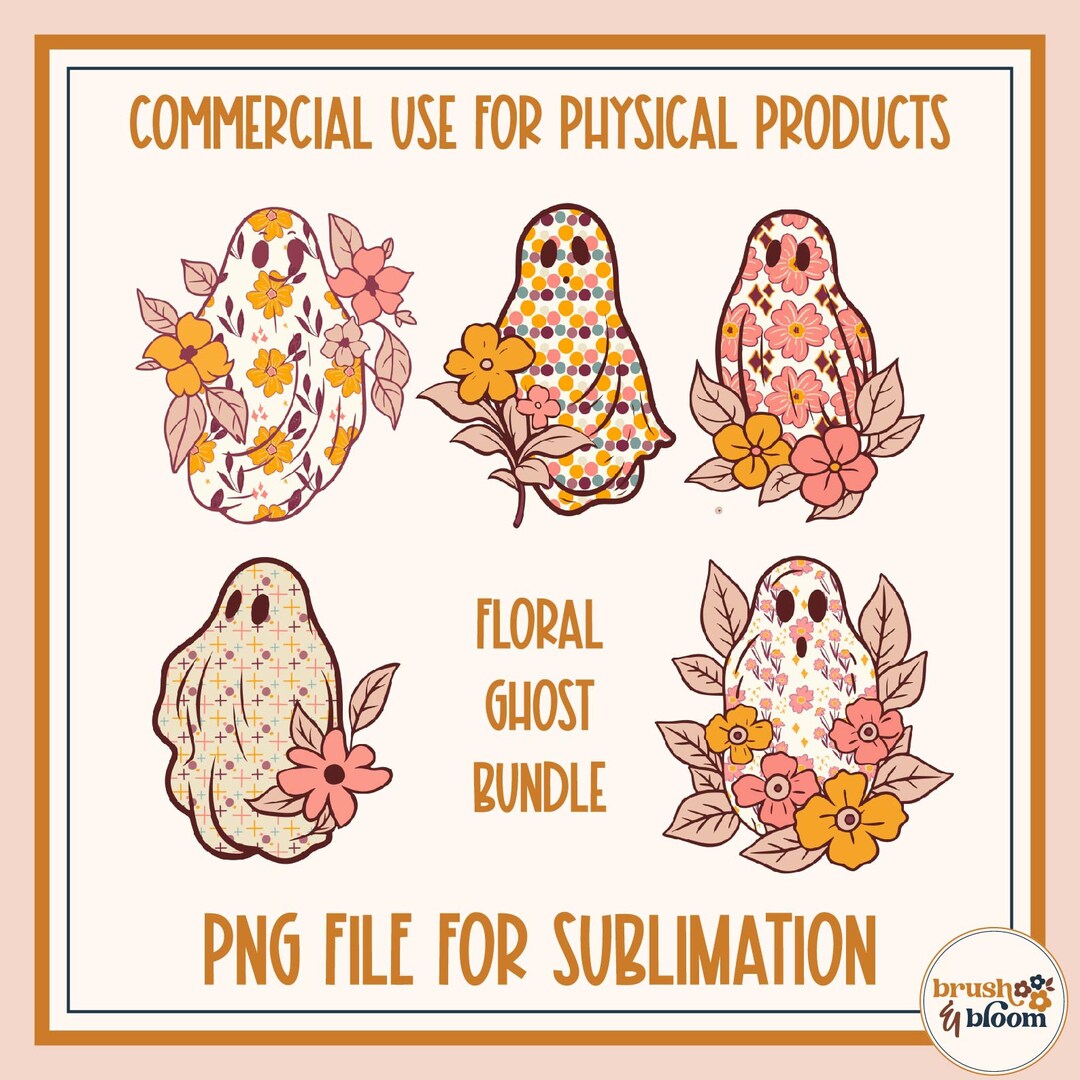 Floral Ghost PNG Bundle - Floralghost - Artful Ghost PNG - Ghost PNG ...