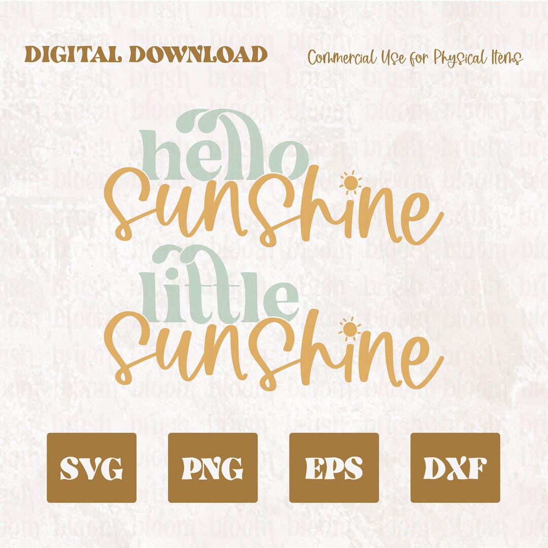 Little Sunshine SVG Hello Sunshine SVG Mommy and Me Summer - Etsy