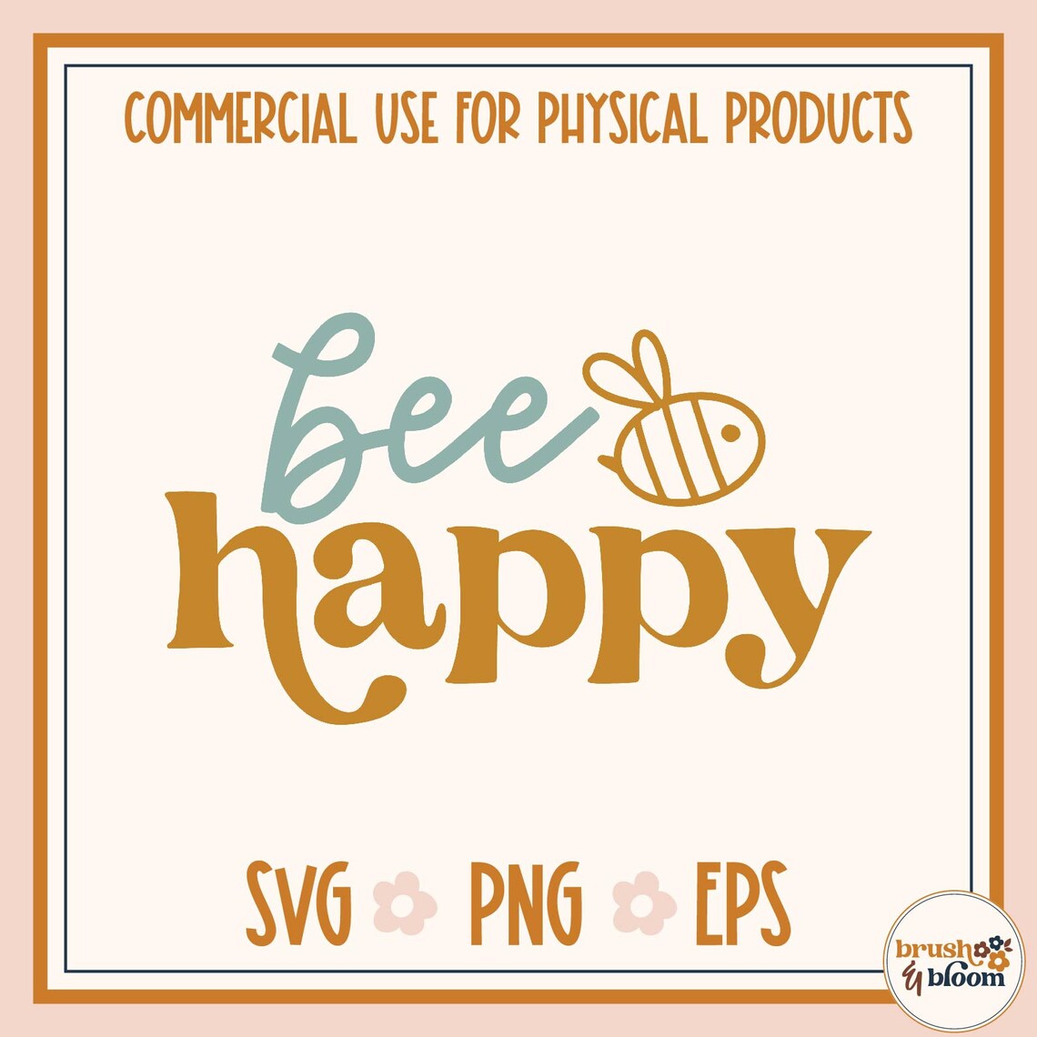 Bee Happy SVG Honey Bee SVG Bee SVG Spring Svg Summer Svg Bee Happy Png ...