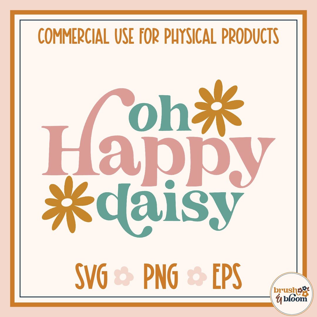 Happy Daisy SVG - Retro Daisy Svg - Daisy Flower SVG - Daisy Flower PNG ...